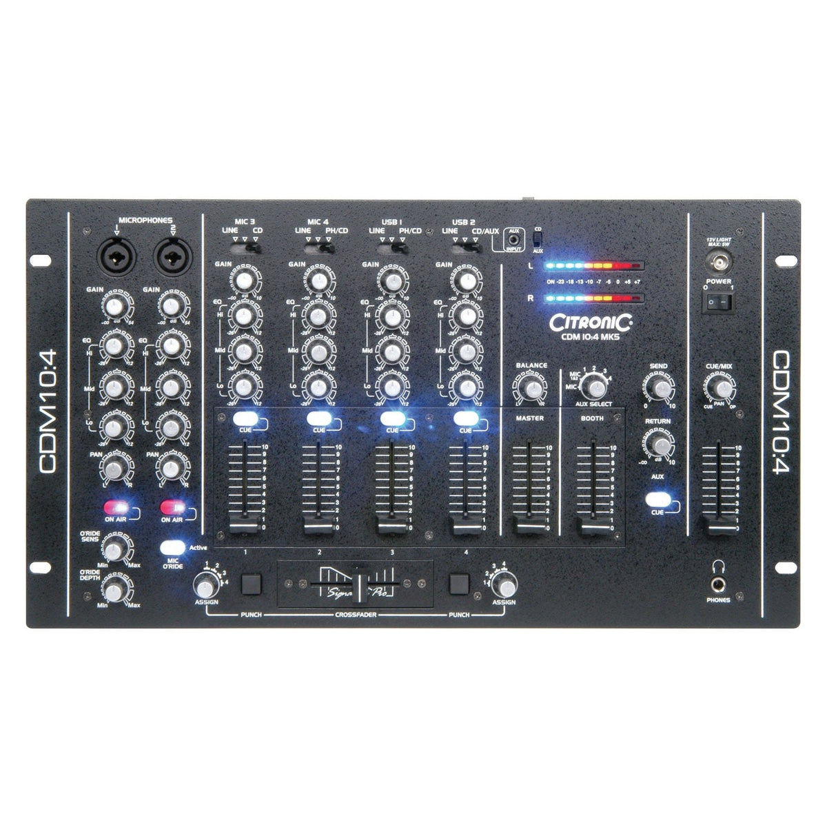 Citronic CDM10:4 MK5 | 4-Channel 19" USB DJ Mixer | Audio Direct